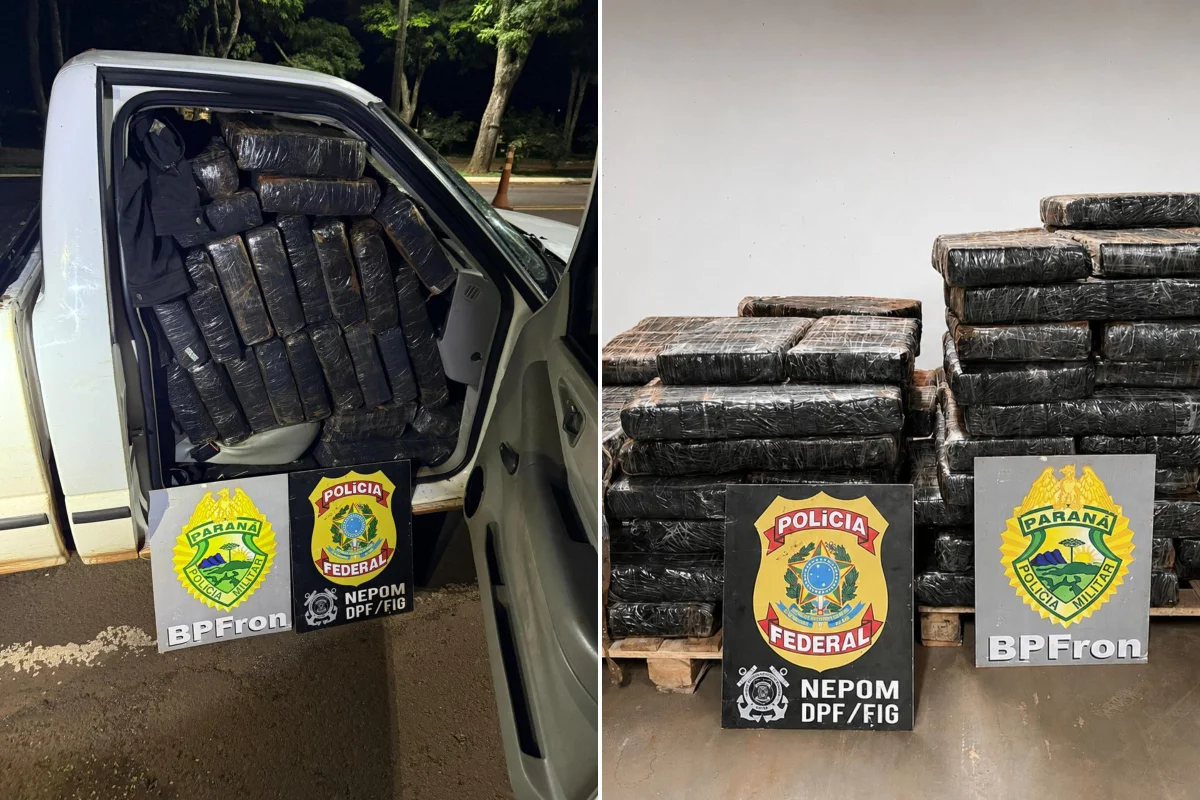 Saveiro abarrotada de maconha chama atenção em operação no Paraná
