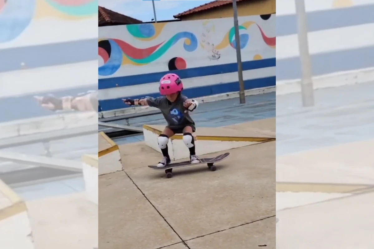 Nova fadinha? Criança de 5 anos impressiona no skate; veja vídeo