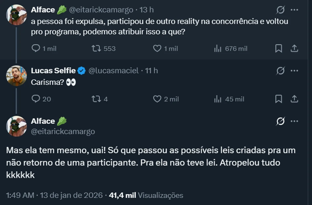 BBB26: Ricardo Alface detona entrada de Ana Paula Renault